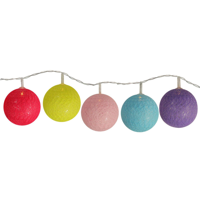 The Holiday Aisle® 10-Count Multi-Color Ball LED String Lights & Reviews | Wayfair